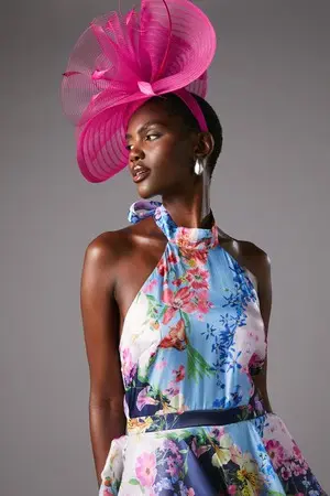 Coast Halterneck Floral Print Tiered Maxi Dress