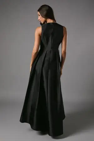 Coast Petite Plunge Waterfall Maxi Dress - Black