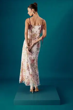Coast Muse Strappy Floral Sequin Maxi Dress