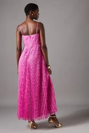 Coast Lace Pleated Maxi Dress
