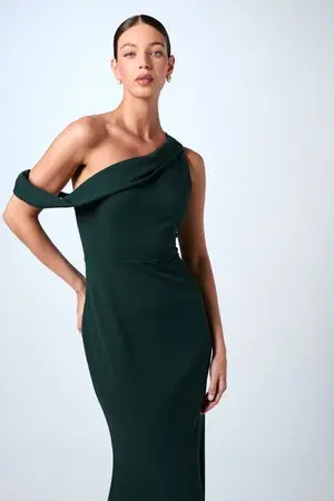 Coast Asymmetrical One-shoulder Scuba Crepe Maxi Dress
