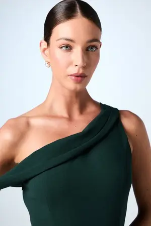 Coast Asymmetrical One-shoulder Scuba Crepe Maxi Dress