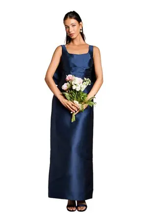 Coast Twill Sleeveless Column Bow Back Dress