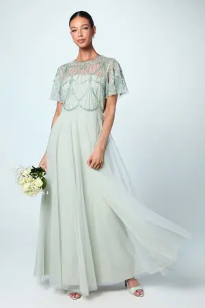 Coast Embellished Bodice Bridesmaids Dress - Sage