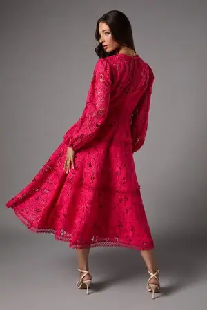 Coast Lace Panelled Long Sleeve Dress
