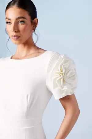 Coast 3d Flower Shoulder Bridal Jumpsuit