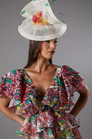 Coast Floral Ruffle Peplum Dress