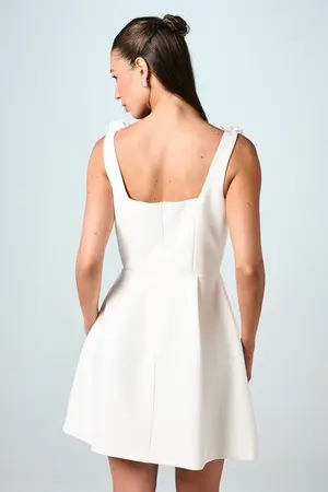 Coast Square Neck 3d Flower Bridal Mini Dress