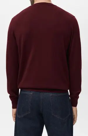 Mango Crewneck Wool Sweater - Wine