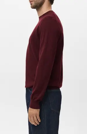 Mango Crewneck Wool Sweater - Wine