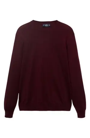 Mango Crewneck Wool Sweater - Wine