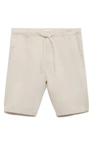 Mango Cotton & Linen Bermuda Shorts