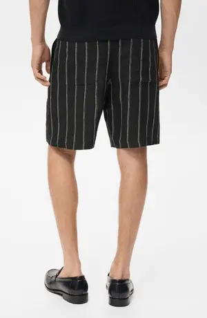 Mango Stripe Linen Bermuda Shorts