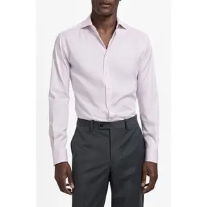 Mango Slim Fit Cotton Button-up Shirt - Light Pink