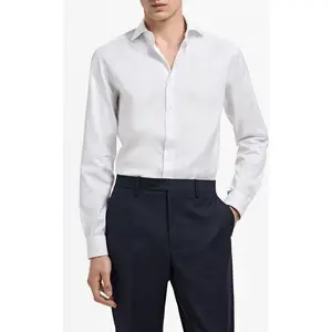 Mango Slim Fit Cotton Button-up Shirt - White