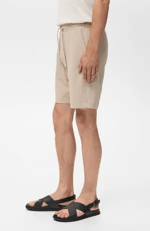 Mango Cotton Bermuda Short - Ecru