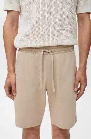 Mango Cotton Bermuda Short - Ecru