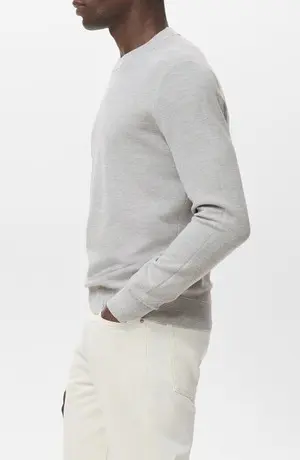Mango Crewneck Piqué Sweater