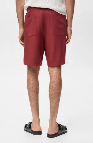 Mango Elastic Waist Shorts - Cherry