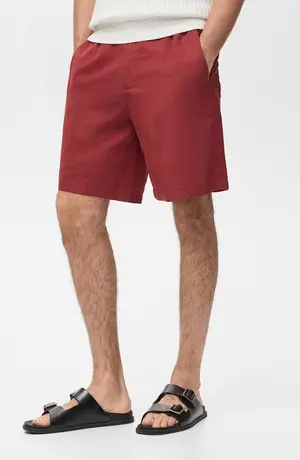 Mango Elastic Waist Shorts - Cherry