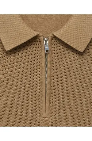 Mango Openwork Zip Polo