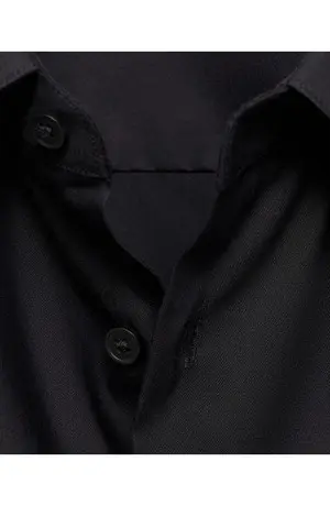 Mango Slim Fit Cotton Button-up Shirt - Black