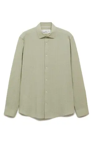 Mango Regular Fit Textured Stripe Button-up Shirt