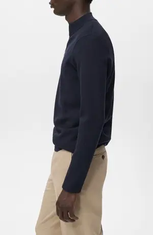 Mango Quarter Zip Sweater - Navy