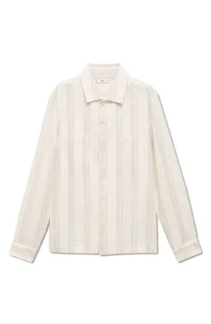 Mango Stripe Linen Overshirt