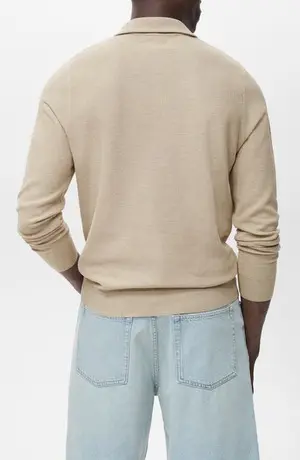 Mango Half-zip Piqué Sweater
