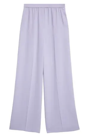 St. John Satin Back Crepe Wide Leg Pants - Iris