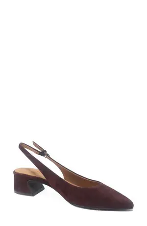 Gentle Souls Georgia Slingback Pointed Toe Pump - Burgundy Suede