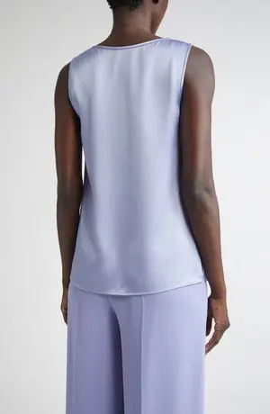 St. John Liquid Satin V-neck Tank