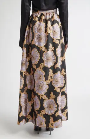 St. John Floral Jacquard Maxi Skirt