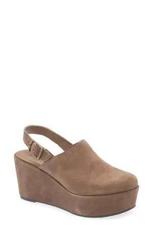 Cordani Jules Slingback Platform Wedge Clog - Fango Suede