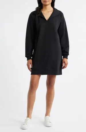 HATLEY Spread Collar Sweatshirt Dress
