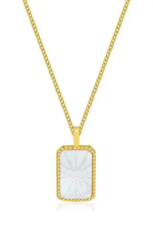 LA MENO Zodiac Double Sided Pendant Necklace - Gold Aquarius