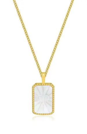 LA MENO Zodiac Double Sided Pendant Necklace - Gold Aries
