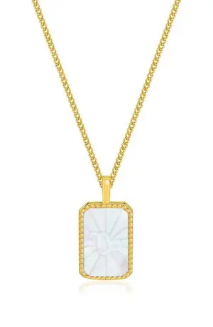 LA MENO Zodiac Double Sided Pendant Necklace - Gold Capricorn