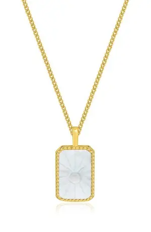 LA MENO Zodiac Double Sided Pendant Necklace - Gold Taurus