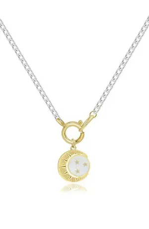 LA MENO Stella Luna Pendant Necklace - Gold /silver