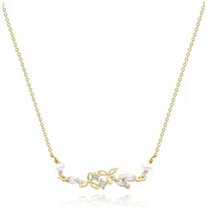 LA MENO Harper Freshwater Pearl Pendant Necklace - Gold