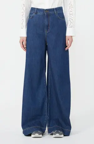 Max Mara Vega Wide-leg Jeans - Navy