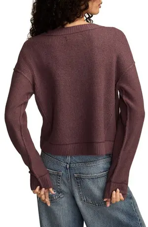 Lucky Brand Waffle Knit V-neck Pullover