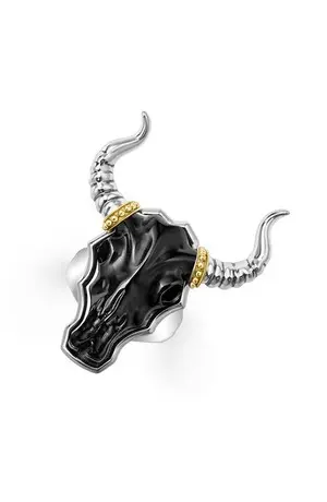Lagos Longhorn Signet Ring Silver