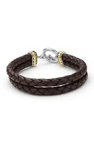 Lagos Anthem Double Leather Bracelet - Brown
