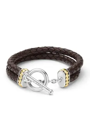 Lagos Anthem Double Leather Bracelet - Brown