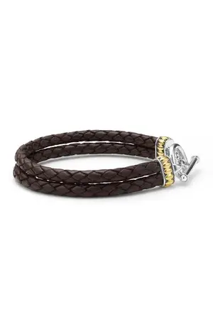 Lagos Anthem Double Leather Bracelet - Brown