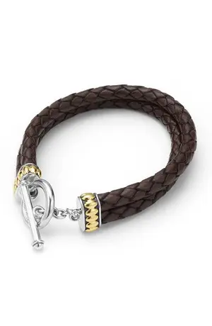 Lagos Anthem Double Leather Bracelet - Brown