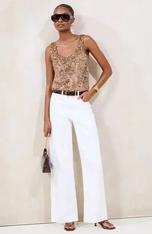LIPSY Sequin Animal Print Top